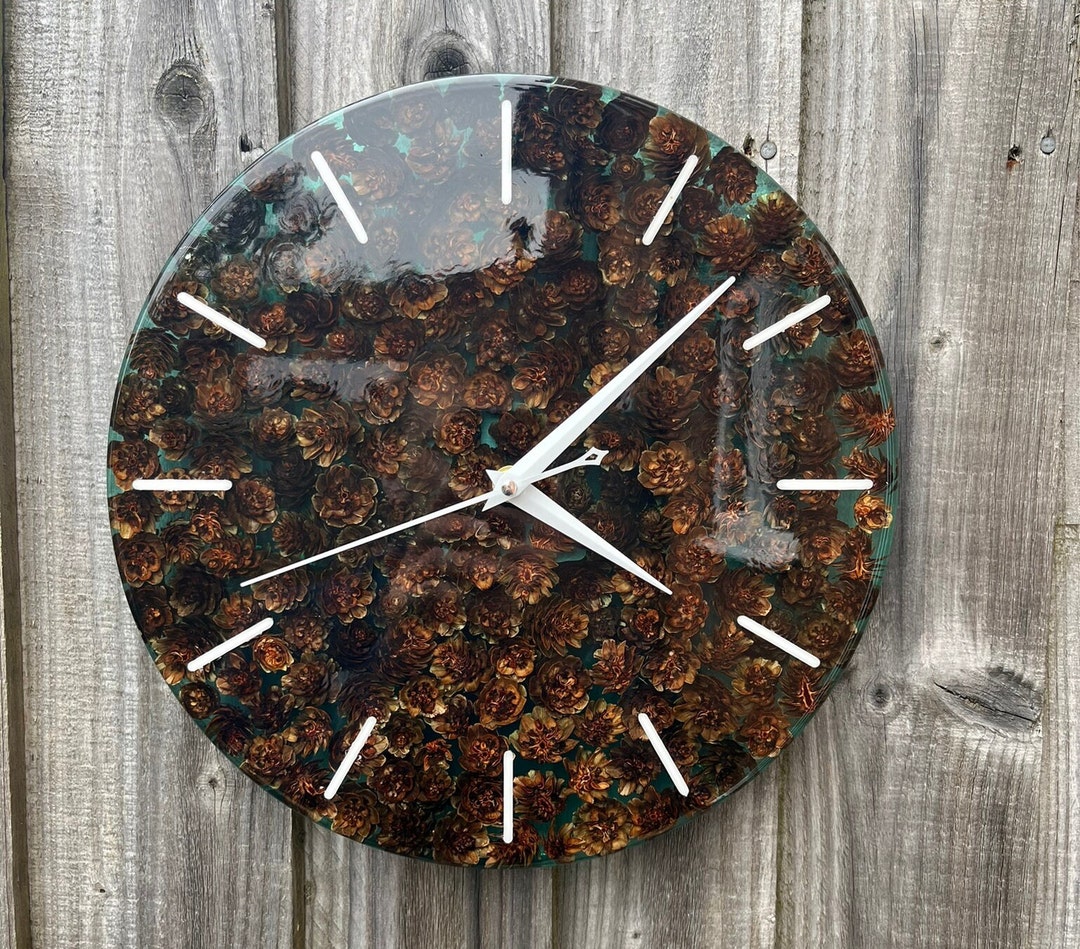 EPOXY RESIN Clock,olive Wood Wall Clock,epoxy Clock - Etsy