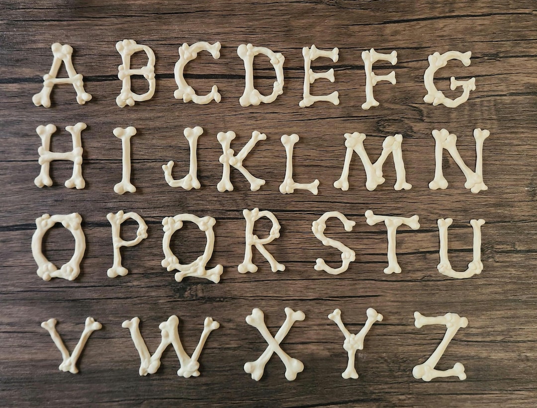 Bone Letters 3D Printed With Magnetic Option - Etsy