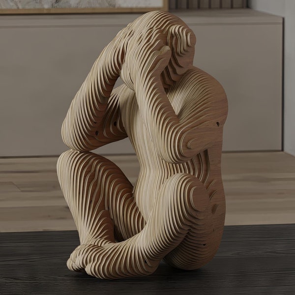 Parametric Sitting Human Flower Pot, Gifts for Book Lovers, Minimalist ...