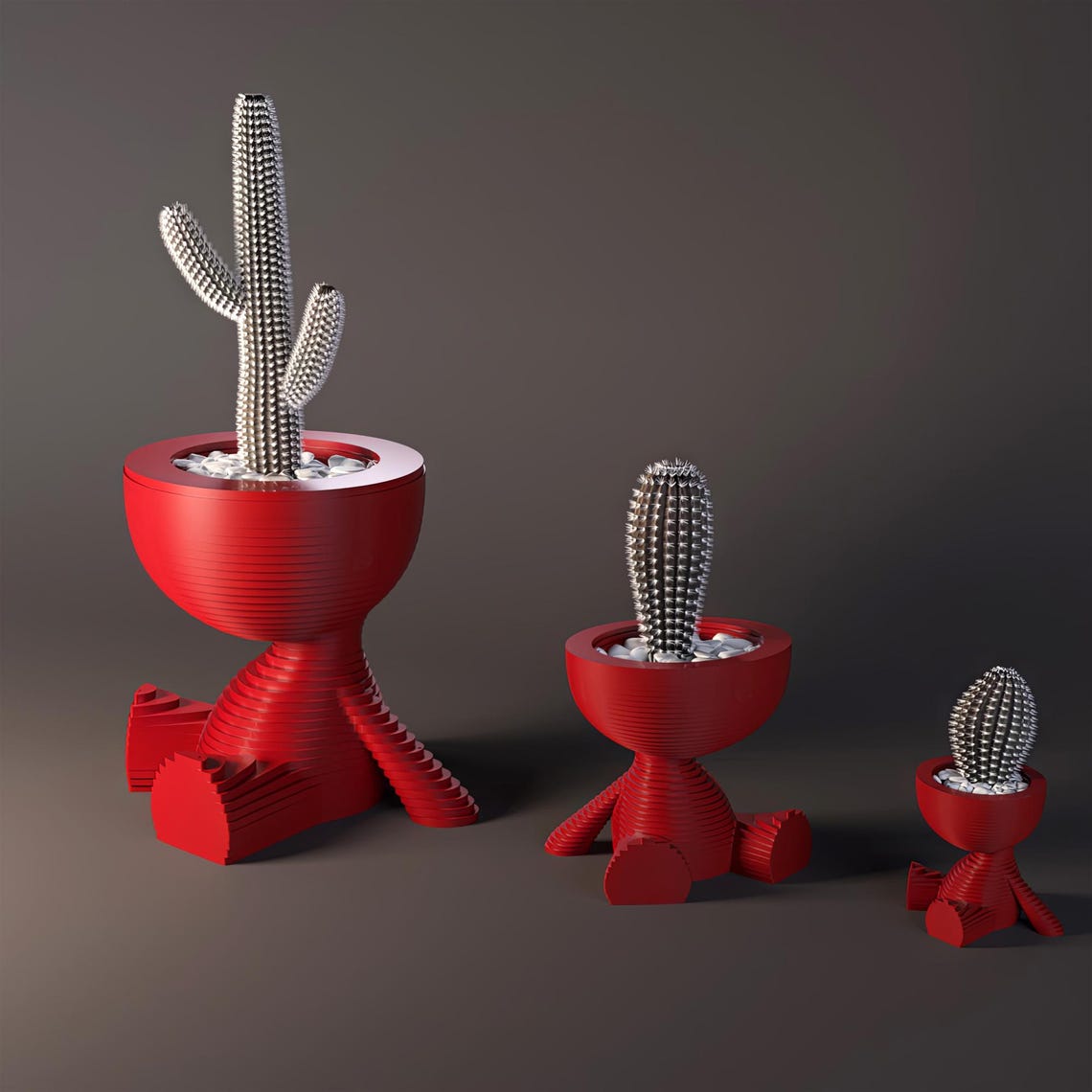 Parametric Sitting Human Flower Pot | Minimalist Home Decor (digital ...