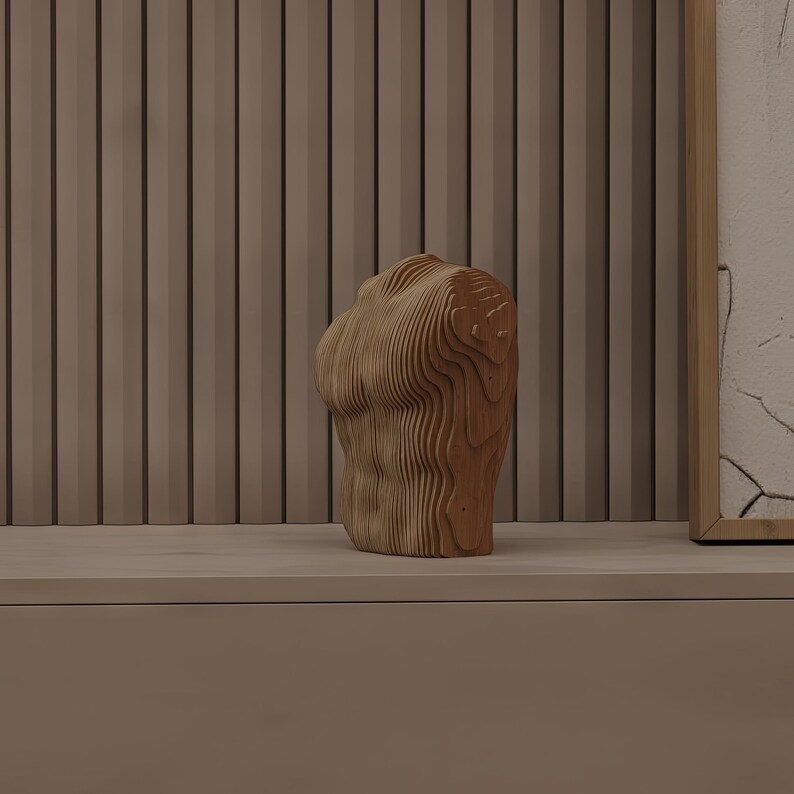 Parametric Wood Statue, CNC & Laser Cut Male Torso Design, Dxf Files ...