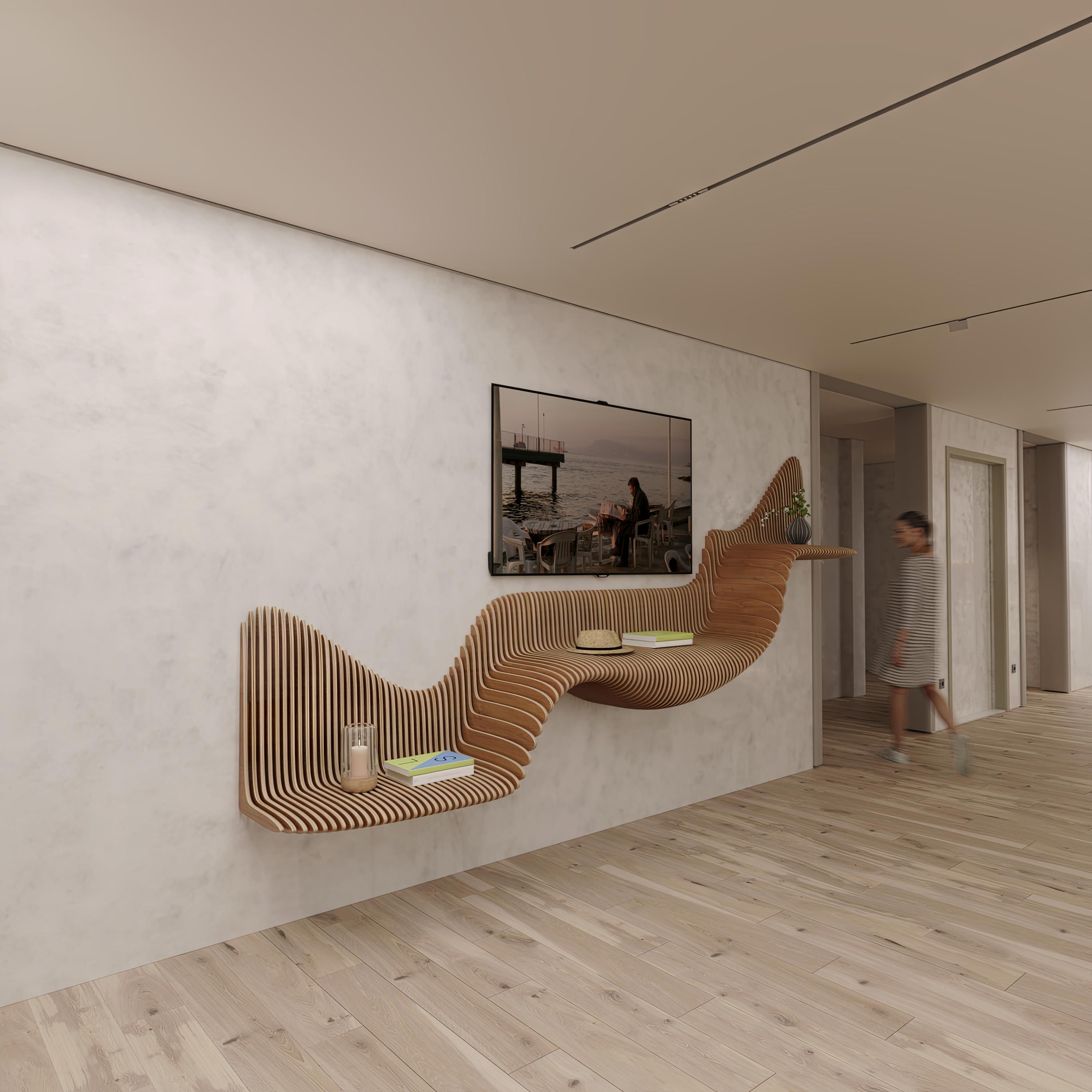 Parametric Wall Art & Parametric Modern TV Unit | Floating Shelf Design ...