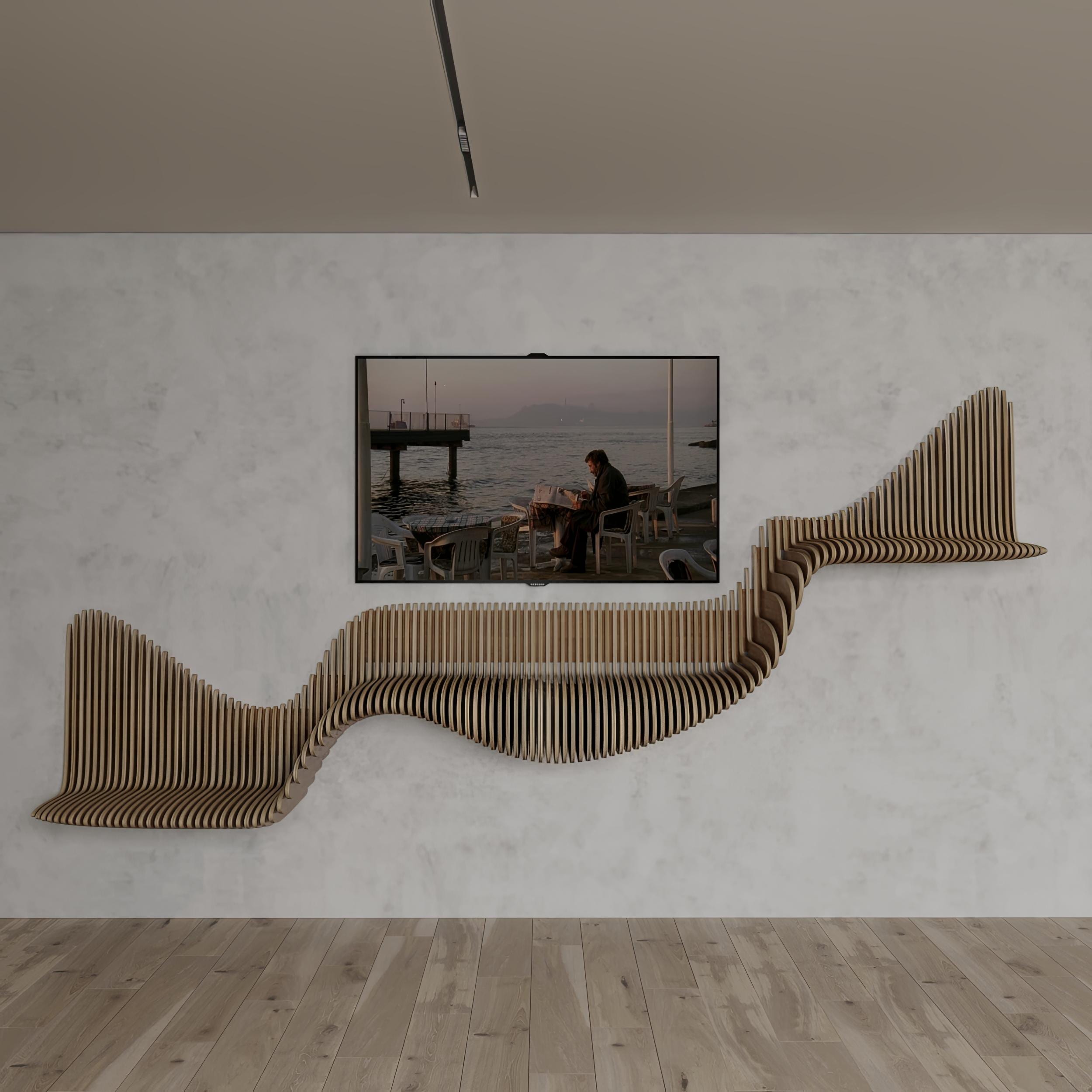 Parametric Wall Art & Parametric Modern TV Unit | Floating Shelf Design ...