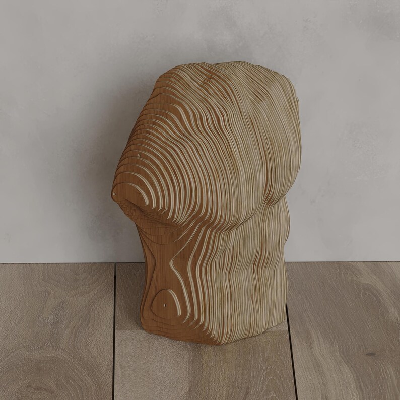 Parametric Wood Statue, CNC & Laser Cut Male Torso Design, Dxf Files ...