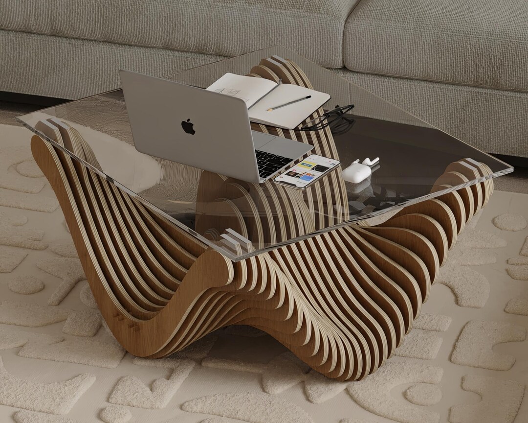 Parametric Coffee Table | Parametric Unique Oval Wood Design for Modern ...