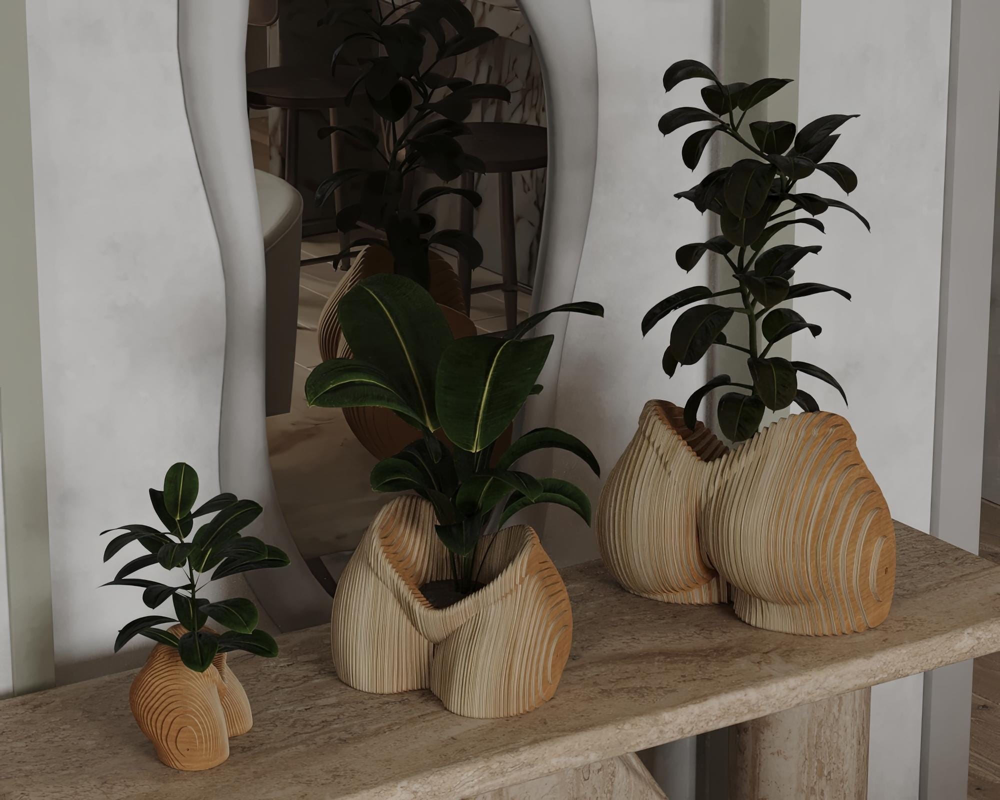 Parametric Wooden Woman Planter | Modern Venus Sculpture Vase - Etsy