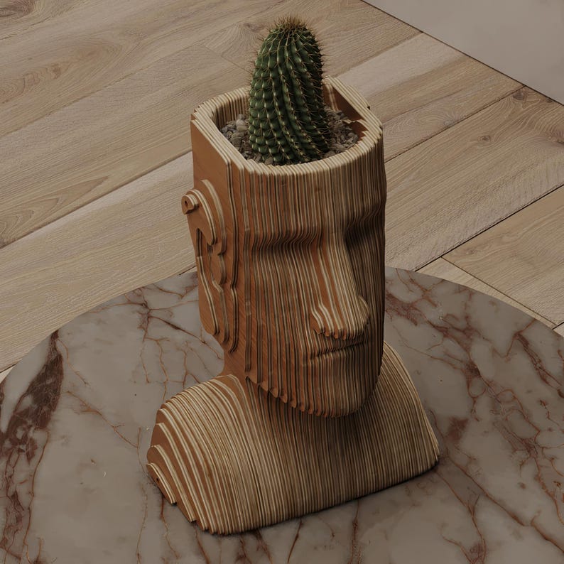 Parametric Moai Statue & Modern Vase CNC Files for Parametric Art ...