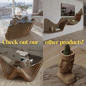 Parametric Wood Coffee Table | Modern Oval Design, Customizable - Etsy