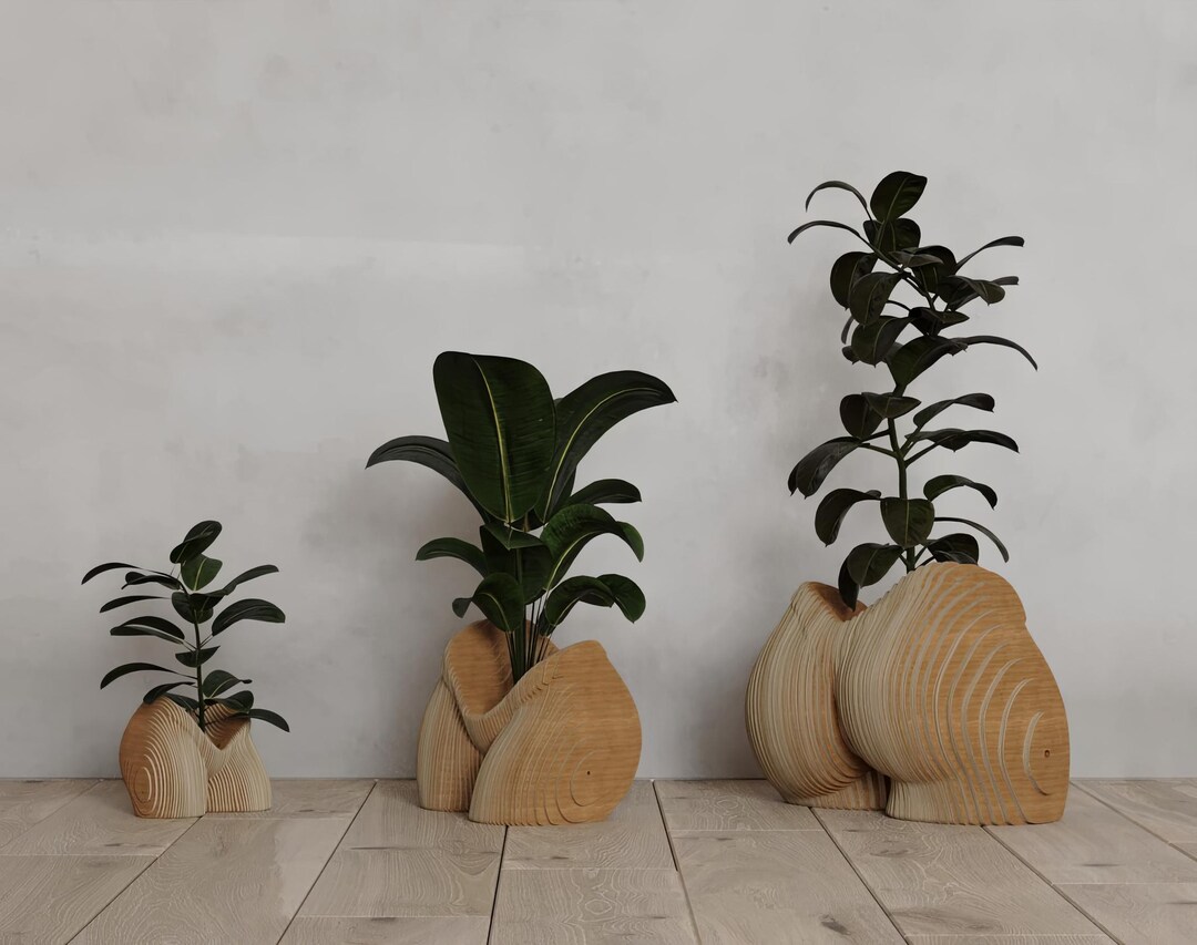 Parametric Wooden Woman Pot Unique Torso Female Sculpture & Art Decor ...