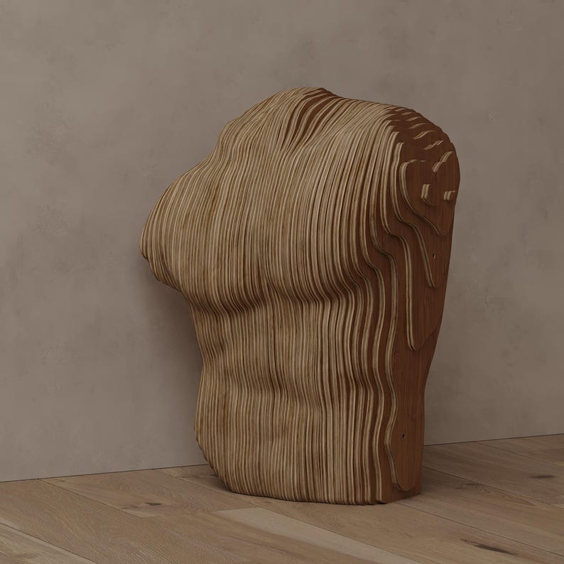 Parametric Wood Statue, CNC & Laser Cut Male Torso Design, Dxf Files ...
