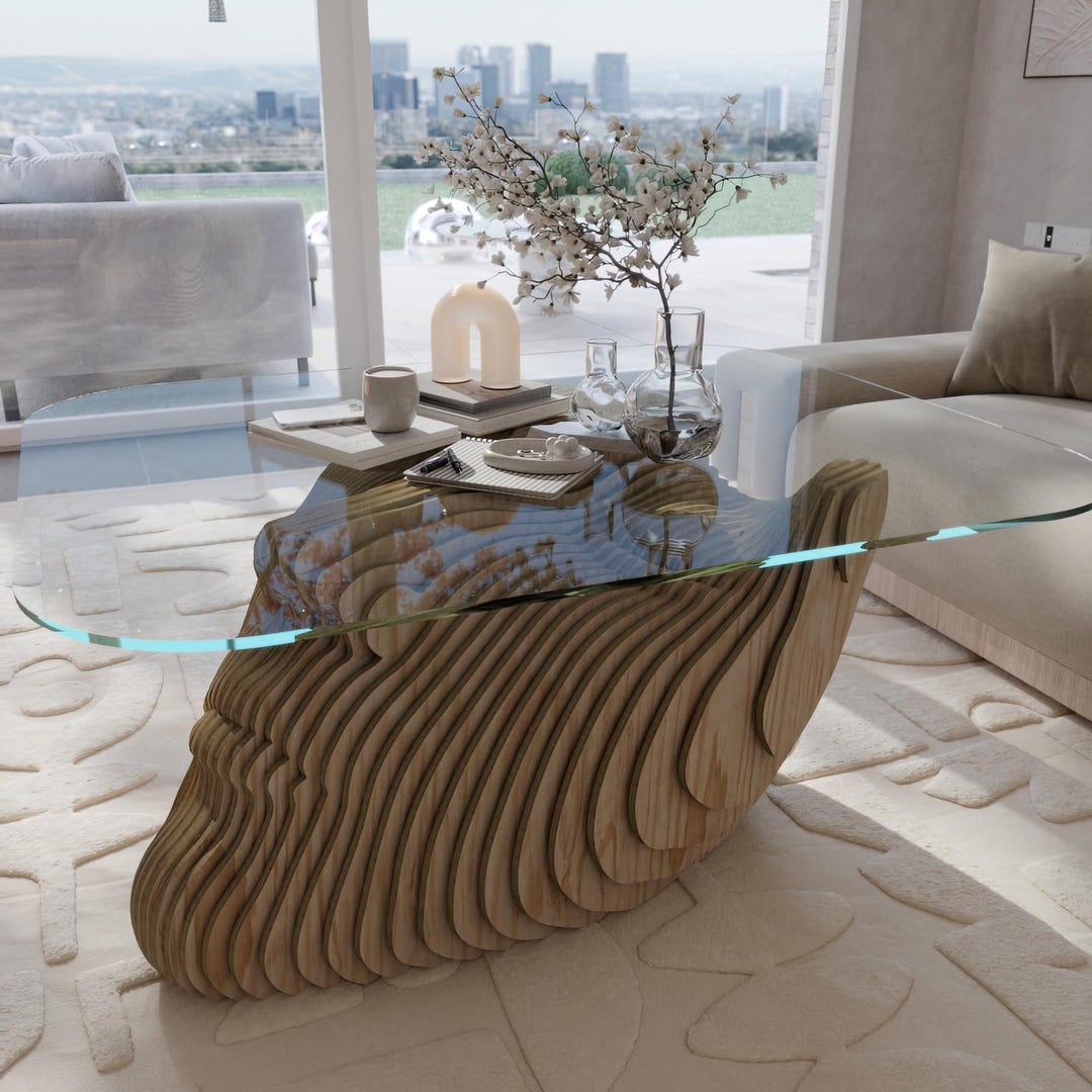 Parametric Glass Coffee Table Unique Parametric Wood Design for Modern Home & Furniture ...
