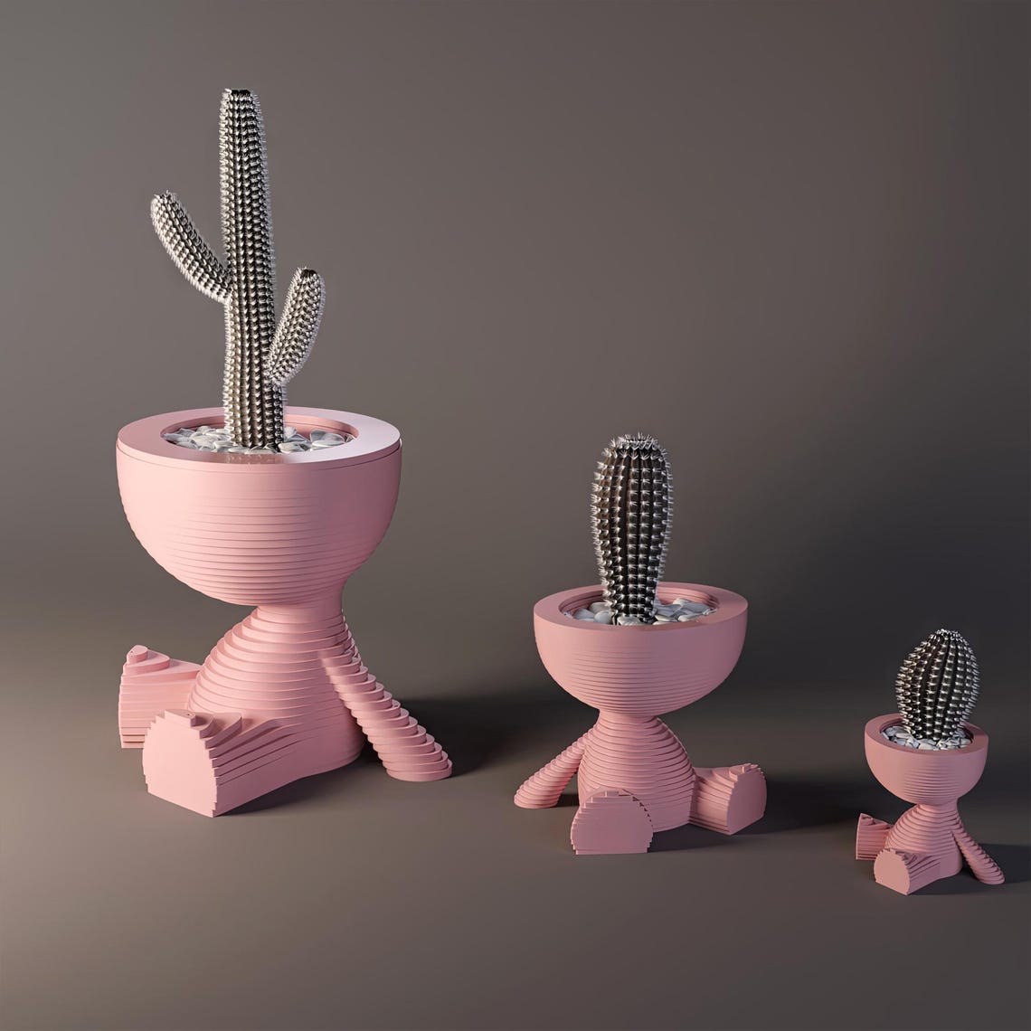 Parametric Sitting Human Flower Pot | Minimalist Home Decor (digital ...