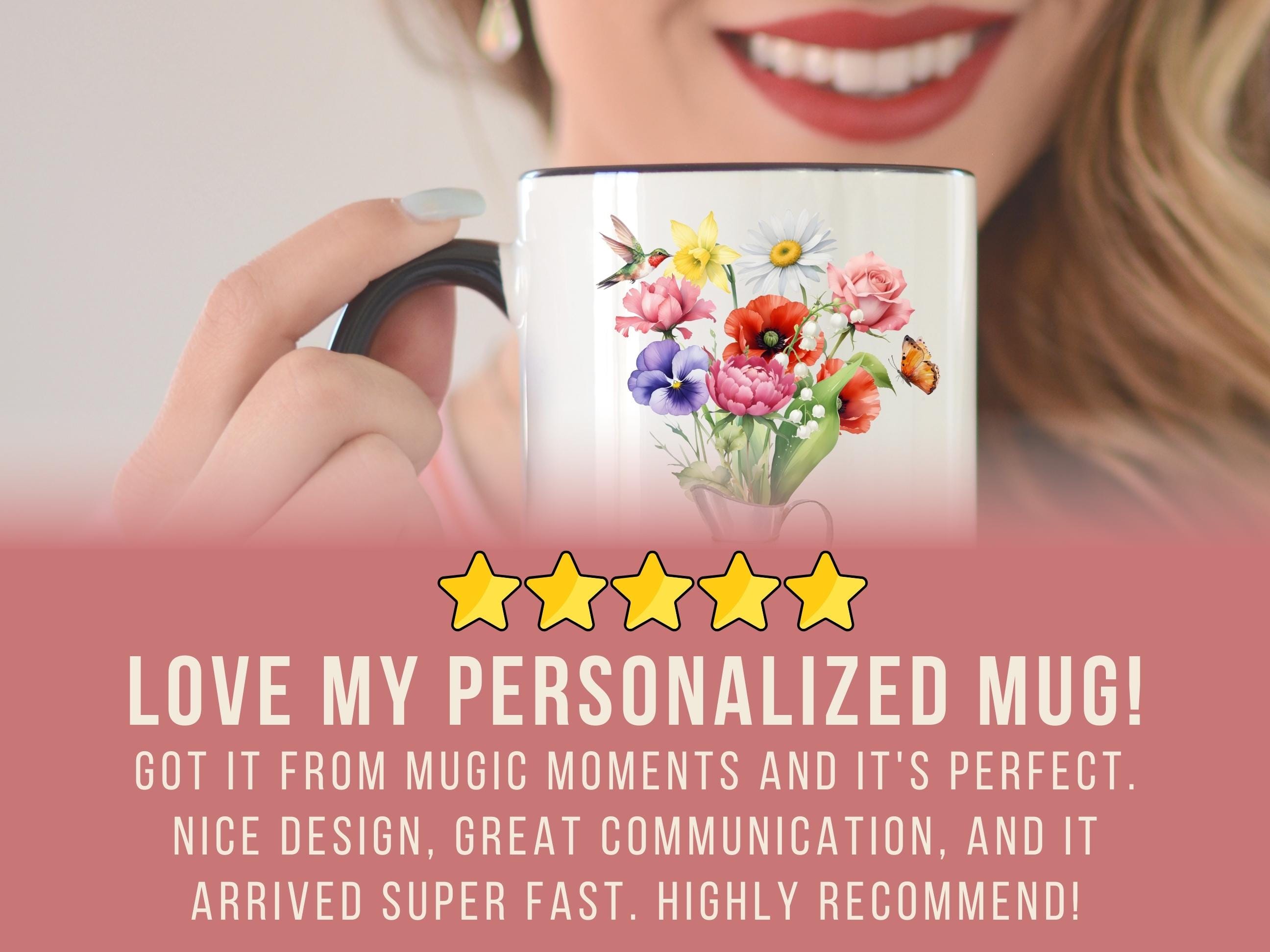 Personalized Birth Month Flower Coffee Mug Mom, Custom Birth Month Gift ...