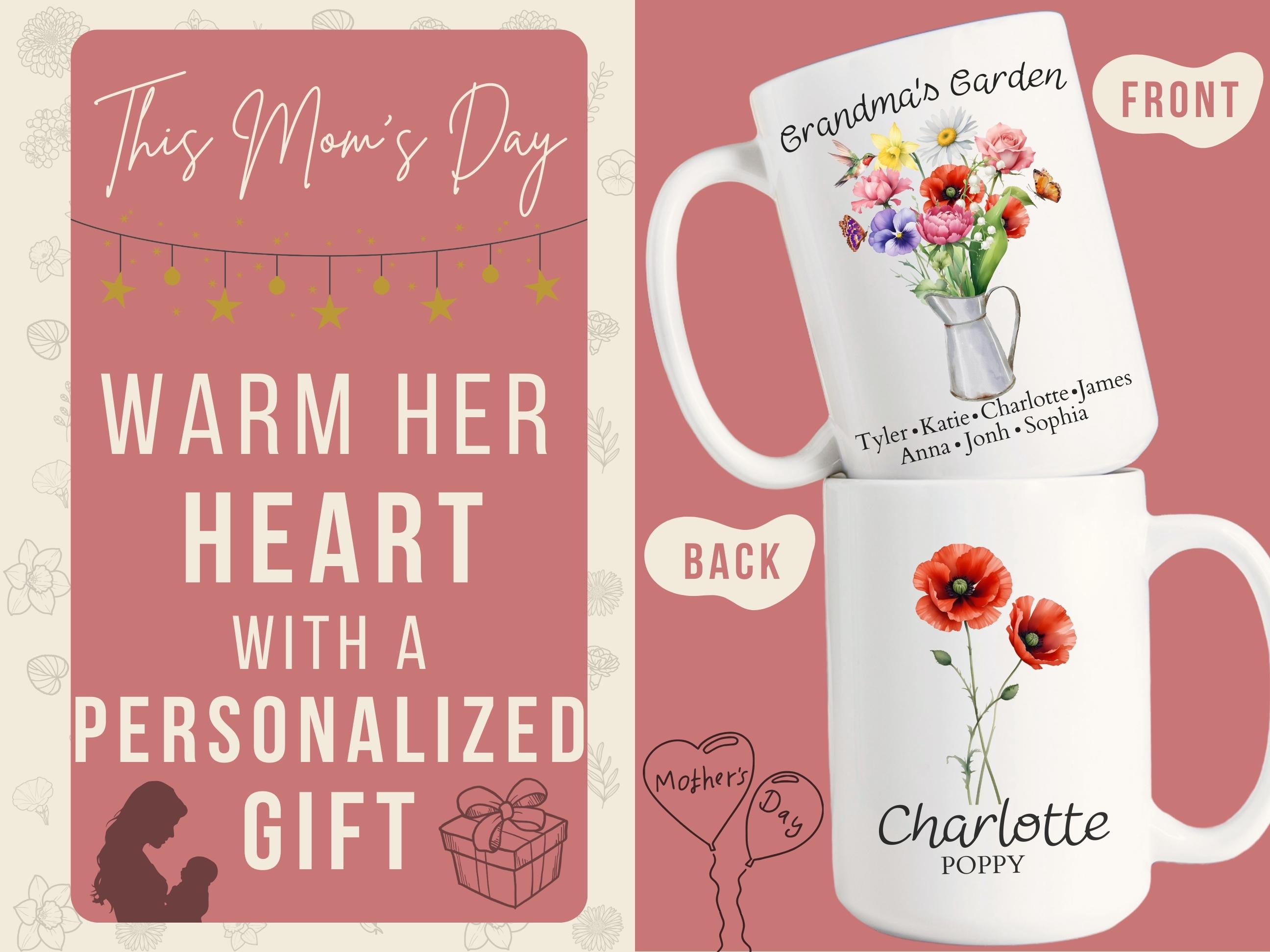 Personalized Birth Month Flower Coffee Mug Mom, Custom Birth Month Gift ...