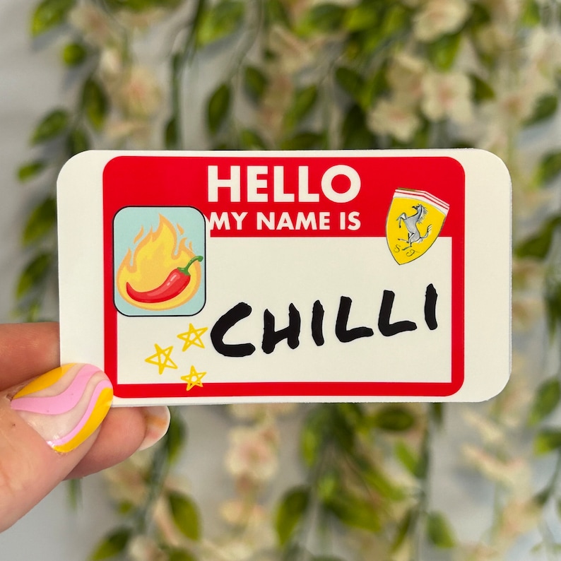 Chilli Name Tag Carlos Sainz F1 Formula 1 Sticker Waterbottle ...