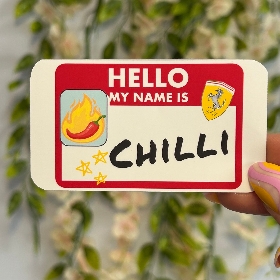 Chilli Name Tag Carlos Sainz F1 Formula 1 Sticker Waterbottle ...