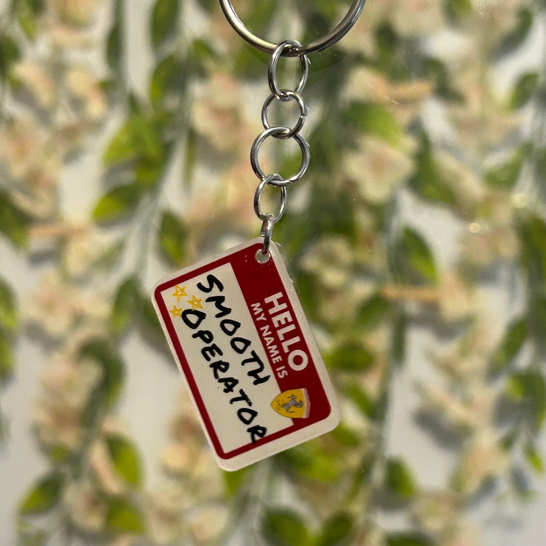 Smooth Operator Name Tag Carlos Sainz Ferrari Plastic Keychain Charm F1 ...