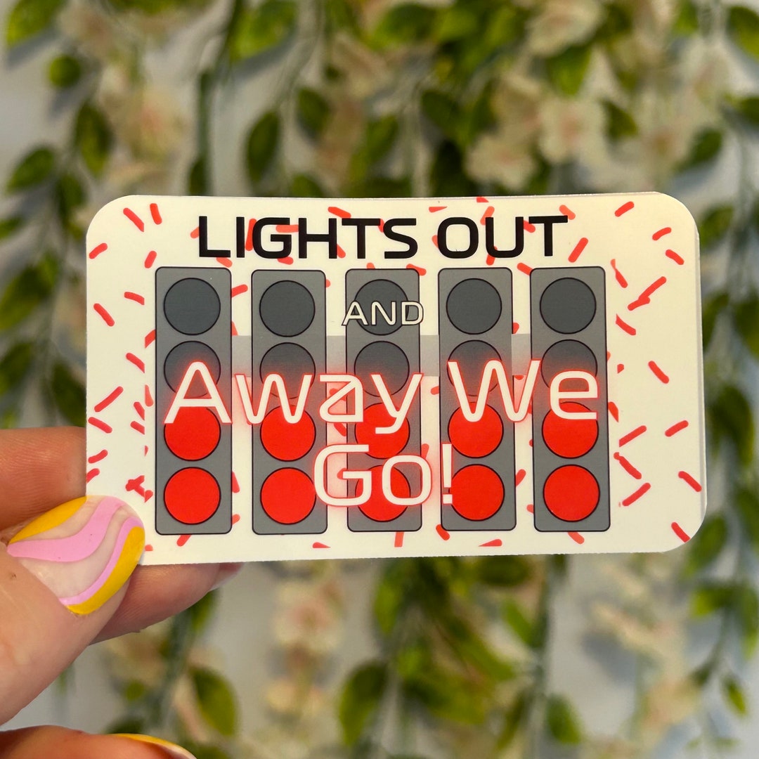 Lights Out and Away We Go F1 Formula 1 Sticker Waterbottle Waterproof ...