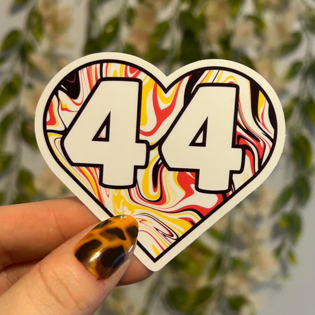 44 Lewis Hamilton Marble Heart Ferrari F1 Formula 1 Sticker Waterbottle ...