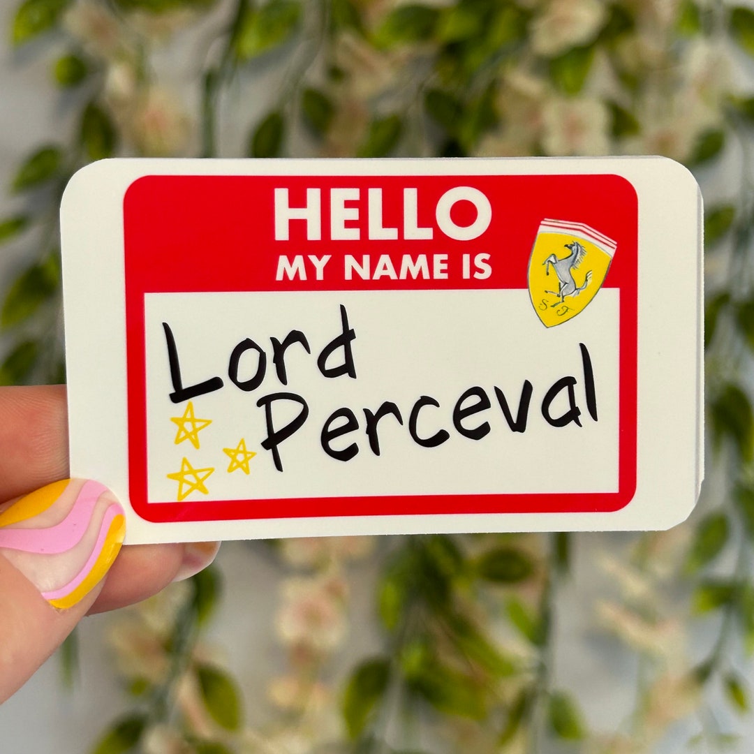 Lord Perceval F1 Sticker - Ferrari Name Tag, Waterproof Vinyl - Etsy