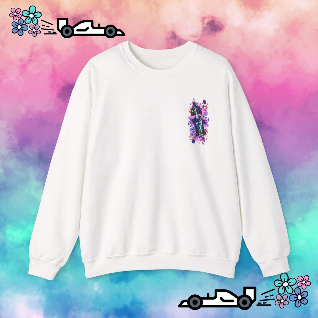 Pink Purple and Blue Floral F1 Formula 1 Indycar Unisex Heavy Blend ...