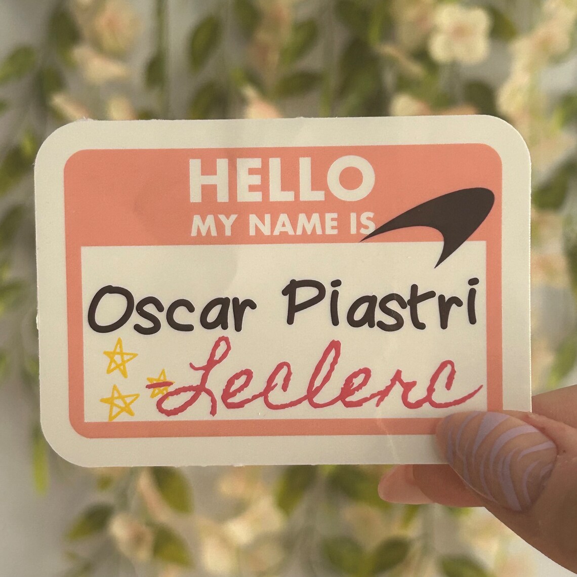 Oscar Piastri Leclerc Name Tag Charles Leclerc F1 Formula 1 Ferrari ...