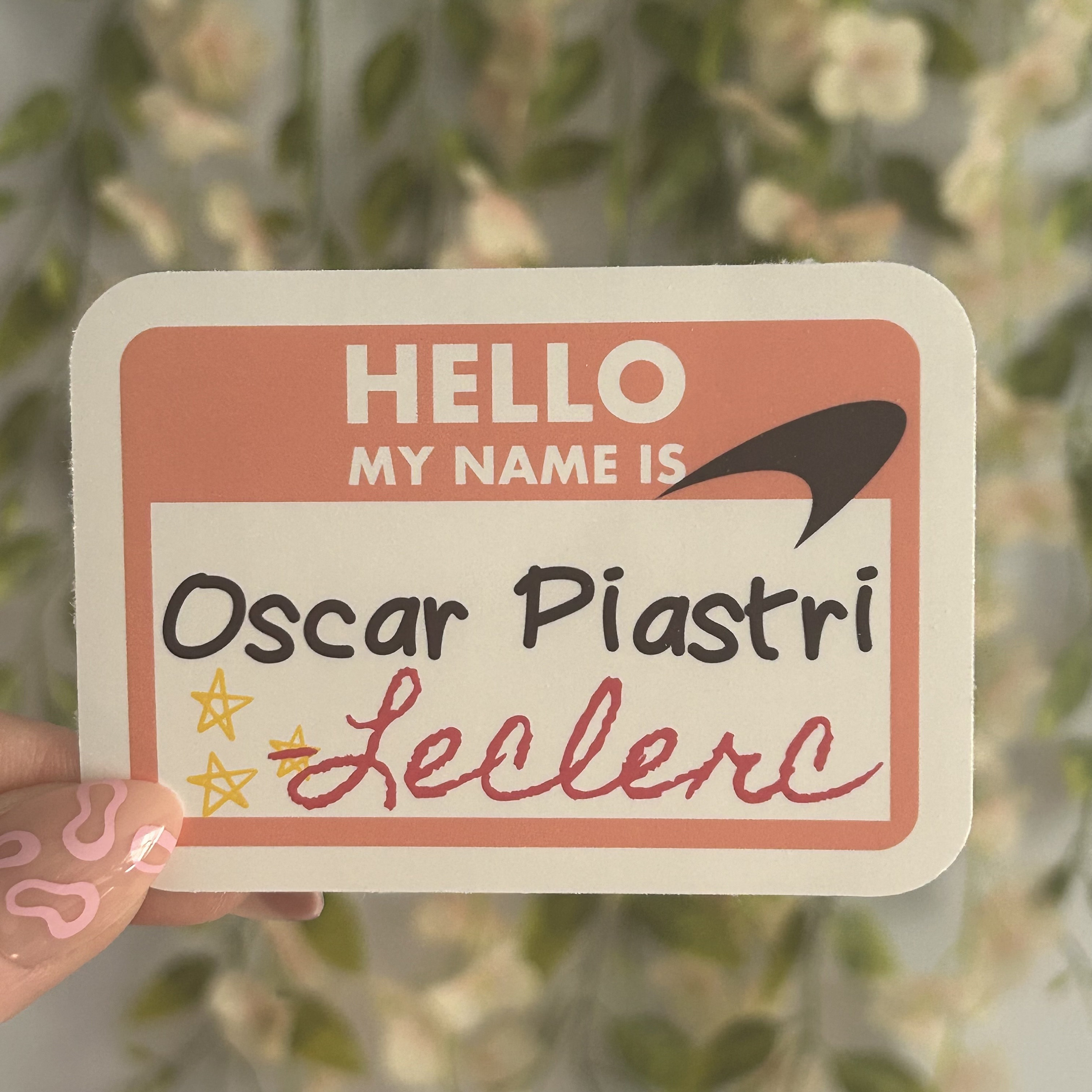 Oscar Piastri Leclerc Name Tag Charles Leclerc F1 Formula 1 Ferrari ...