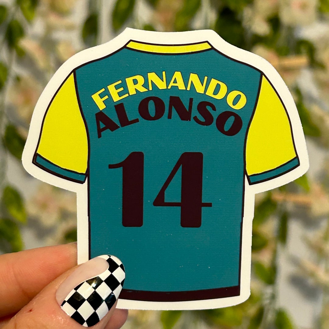 Fernando Alonso Aston Martin Jersey Tshirt F1 Formula 1 Sticker ...