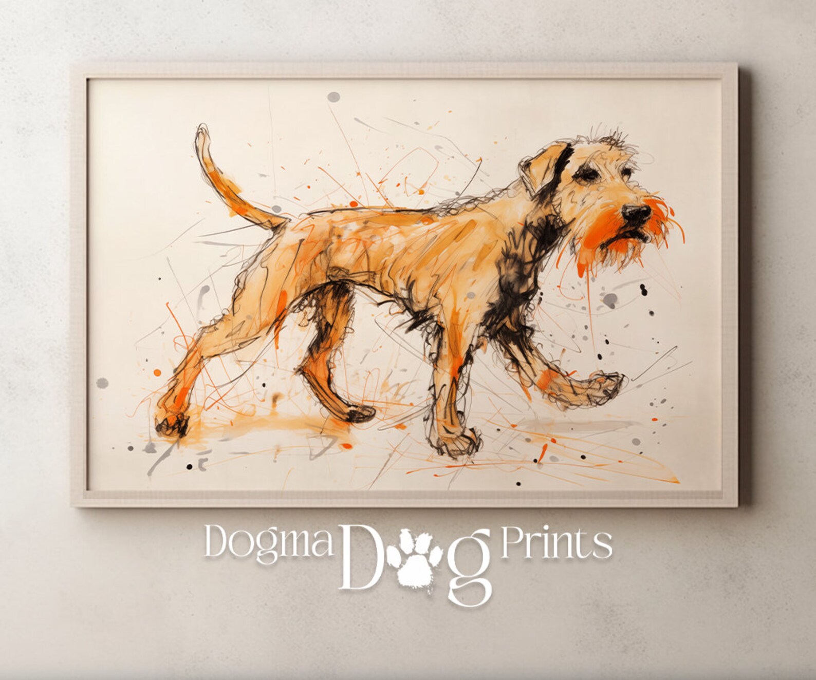 Printable Airedale Terrier Sketch Drawing, Multi-medium, Printable ...
