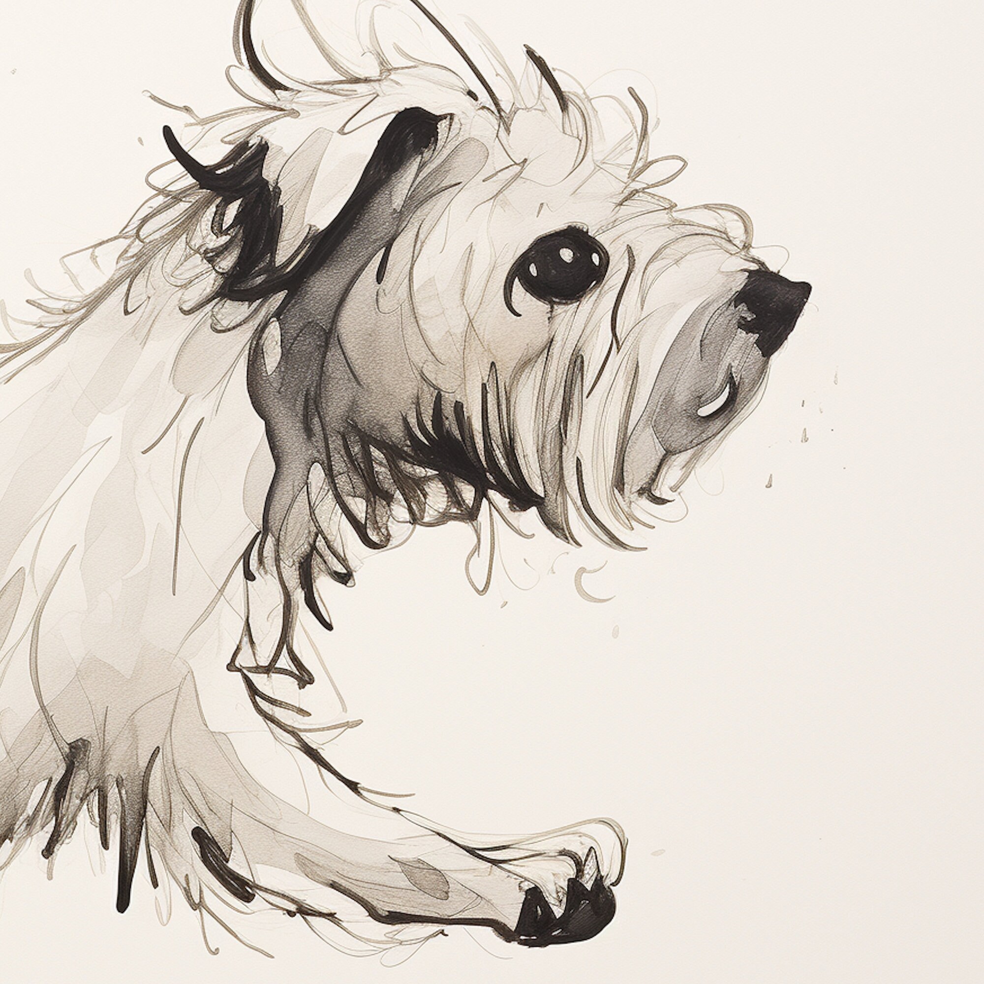 Printable Maltese Sketch Art Drawing, Multi-medium, Printable Nursery ...