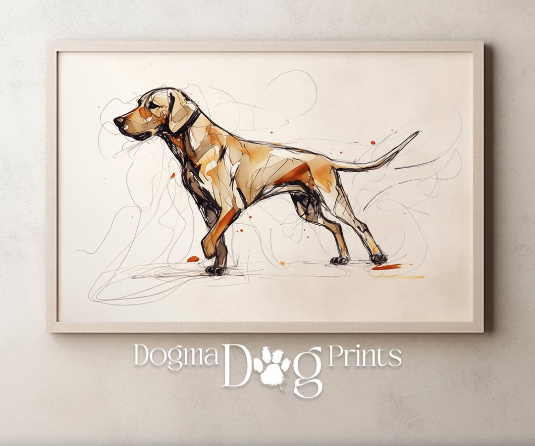 Printable Labrador Retriever Sketch Drawing, Multi-medium, Chocolate ...