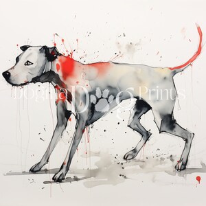 Printable Pitbull Sketch Drawing, Multi-medium, Printable Nursery Room ...