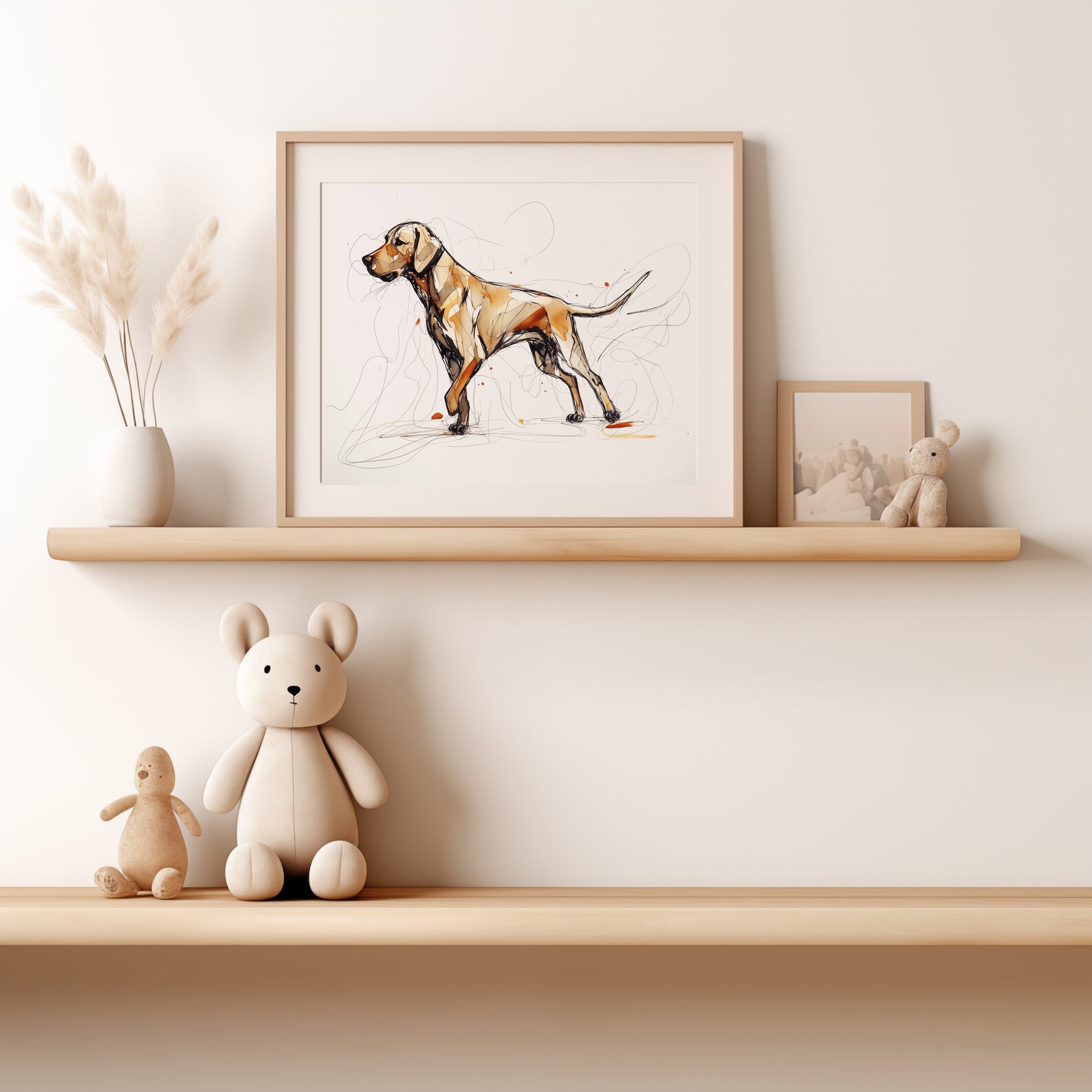 Printable Labrador Retriever Sketch Drawing, Multi-medium, Chocolate ...