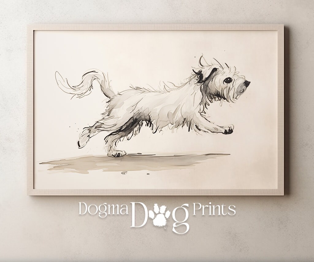 Printable Maltese Sketch Art Drawing, Multi-medium, Printable Nursery ...
