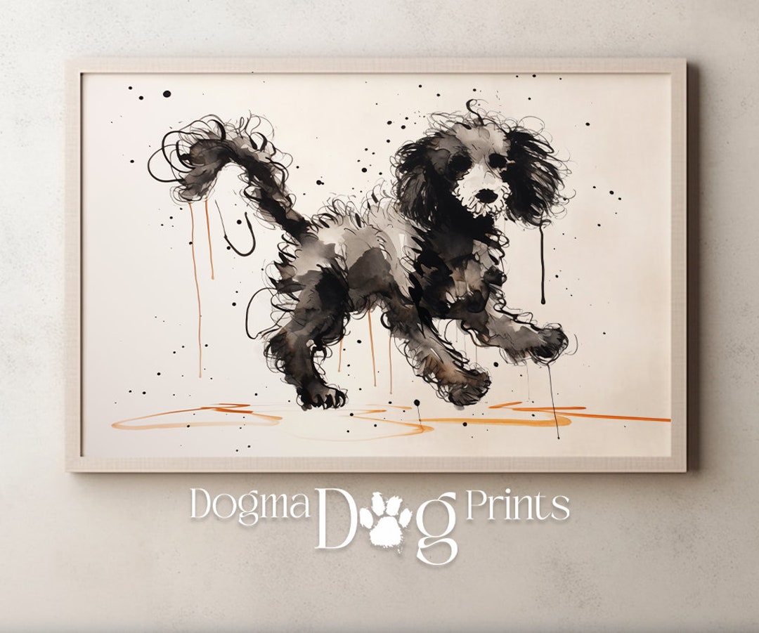 Printable Poodle Sketch Drawing (IV), Multi-medium, Printable Nursery ...