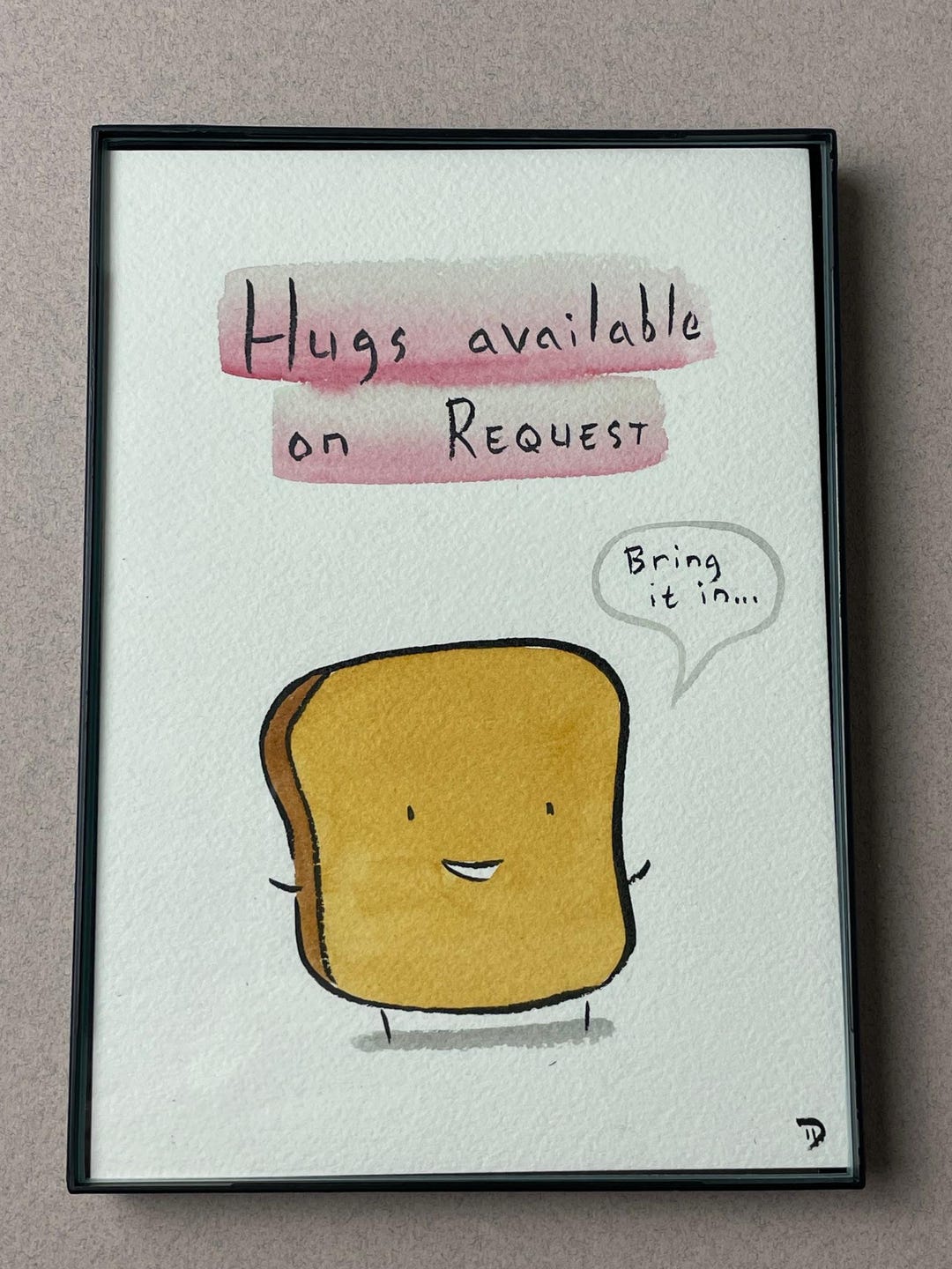 HUGS ON REQUEST Framed Original Drawing - Etsy
