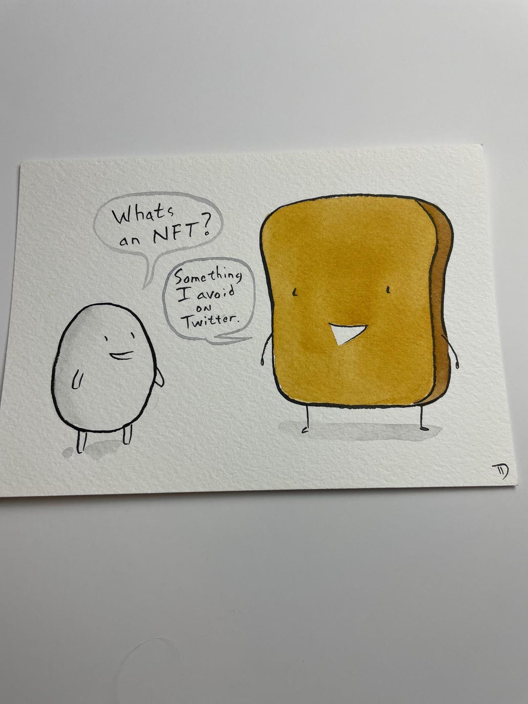 Mr Toast NFT Unframed Original Drawing - Etsy