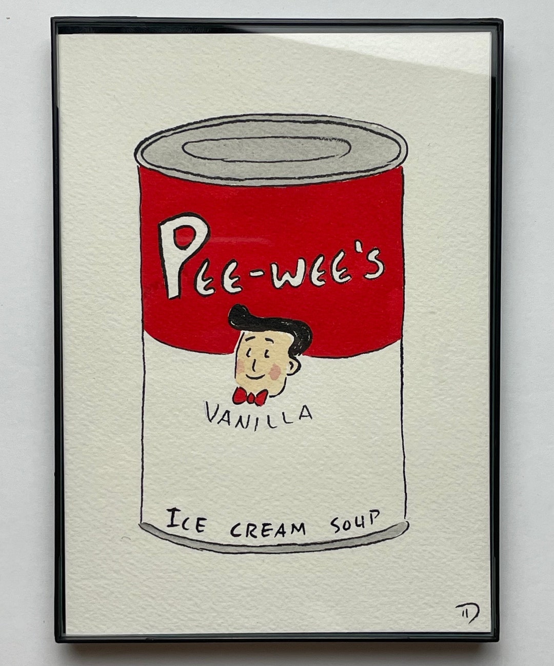 Pee Wee Herman Ice Cream Soup Framed Original Drawing - VANILLA - Etsy