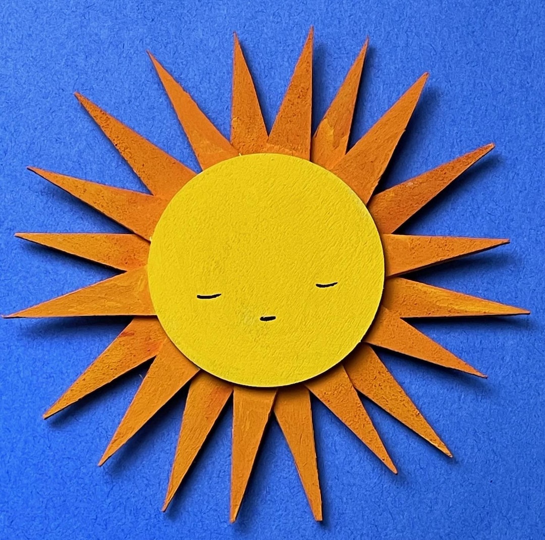 Mini Smiling Sun Wood Wall Sculpture 4.5x4.5" - Etsy