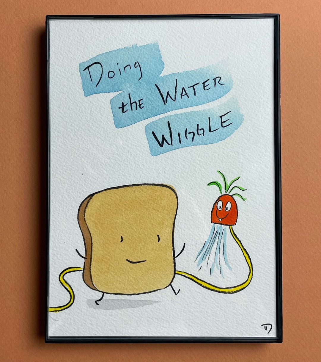 Water Wiggle Framed Original Drawing - Etsy