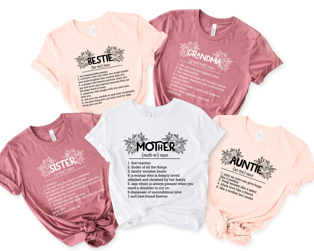 Mother Dictionary Meaning T-shirt, Grandma Dictionary T-shirt , Sister ...