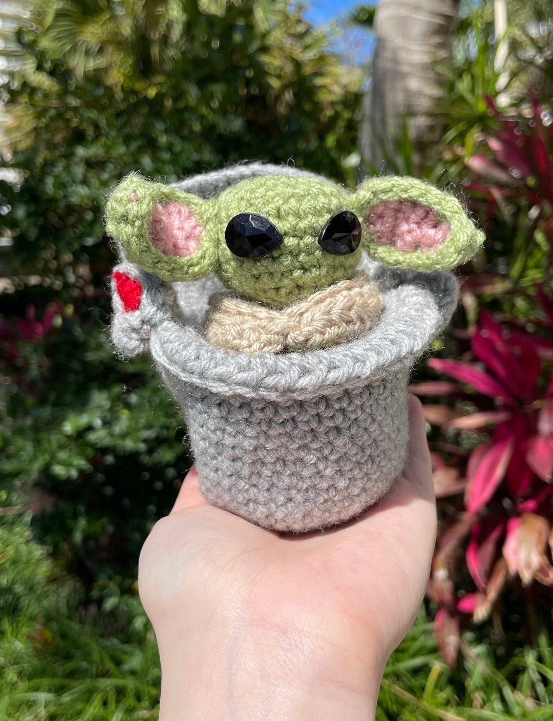 Baby Yoda in a Pod Crochet Star Wars Grogu Mandalorian Boba Fett Gift ...