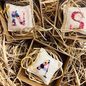 Embroidered Name Keychain Custom Gift, Embroidered Personalized Key ...