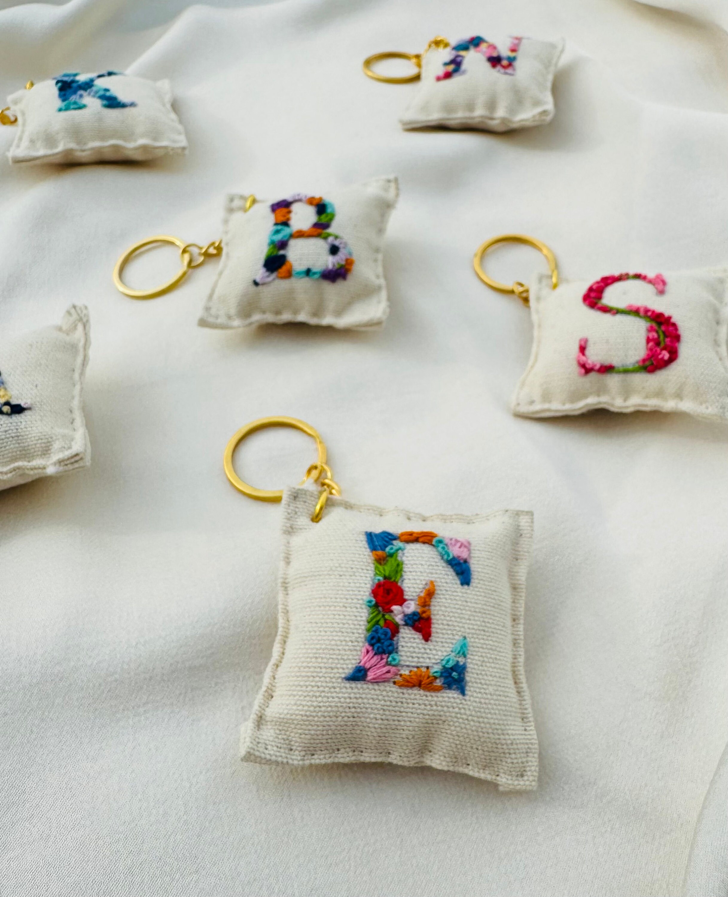 Embroidered Name Keychain Custom Gift, Embroidered Personalized Key ...