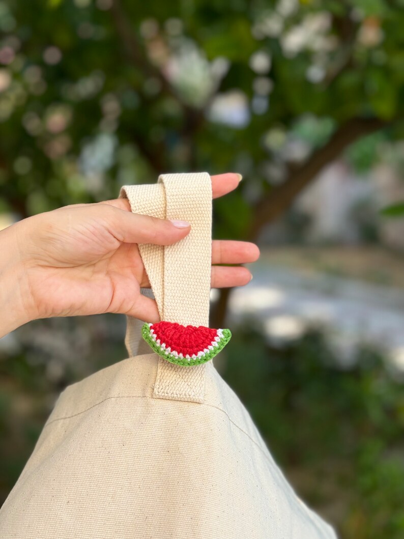 Crochet Watermelon Slice Badge, Crochet Watermelon Applique, Crochet ...