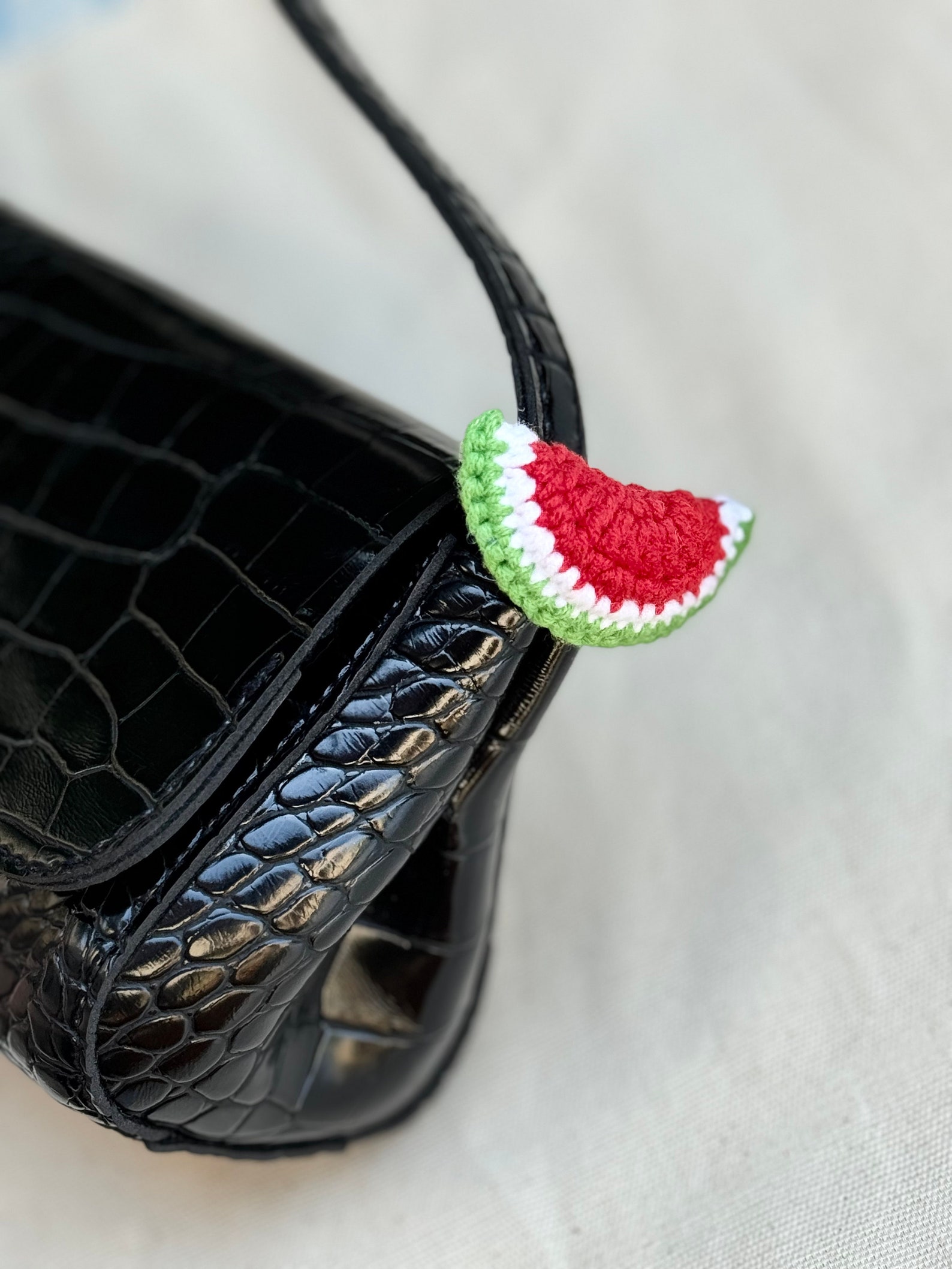 Crochet Watermelon Slice Badge, Crochet Watermelon Applique, Crochet ...