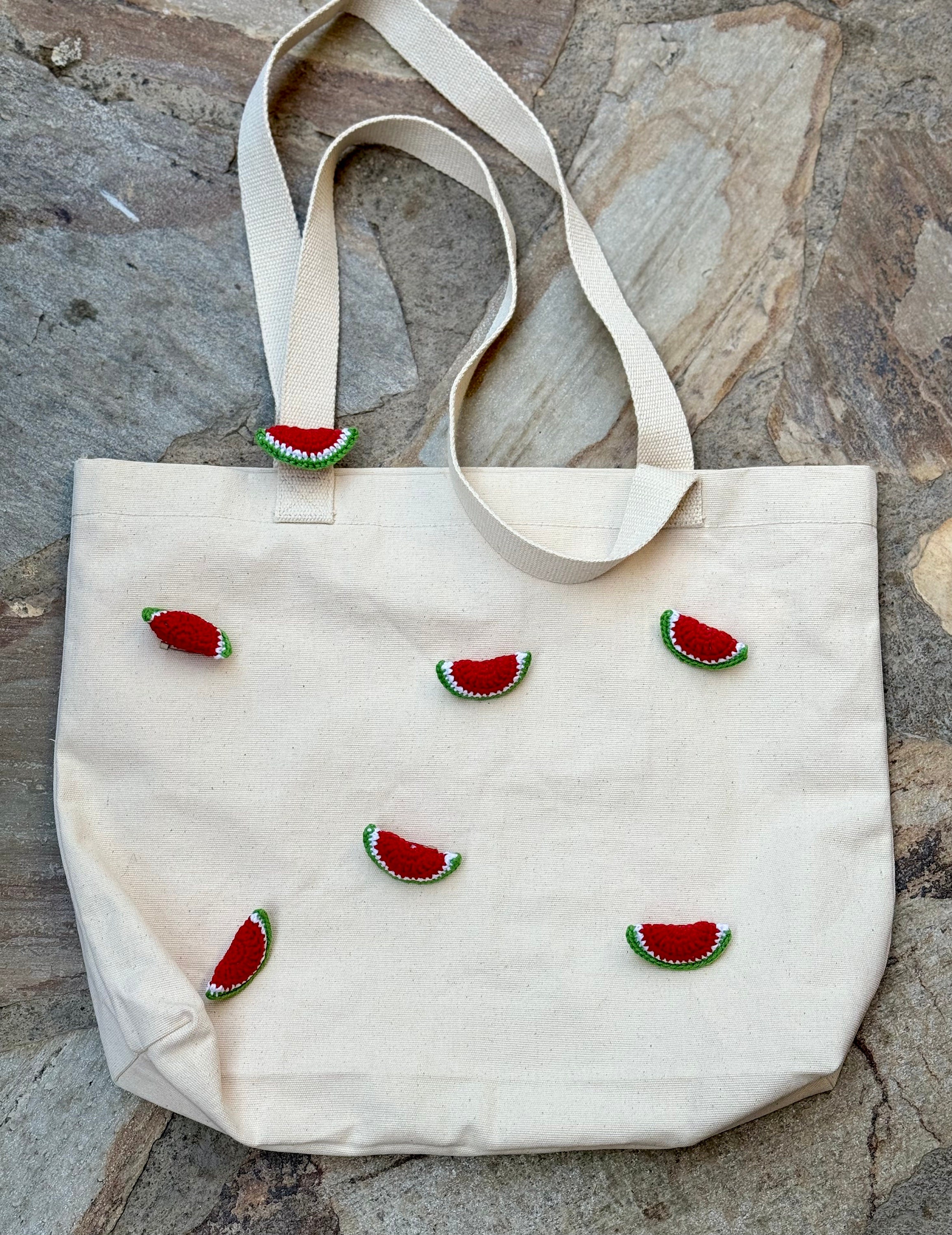 Crochet Watermelon Slice Badge, Crochet Watermelon Applique, Crochet ...