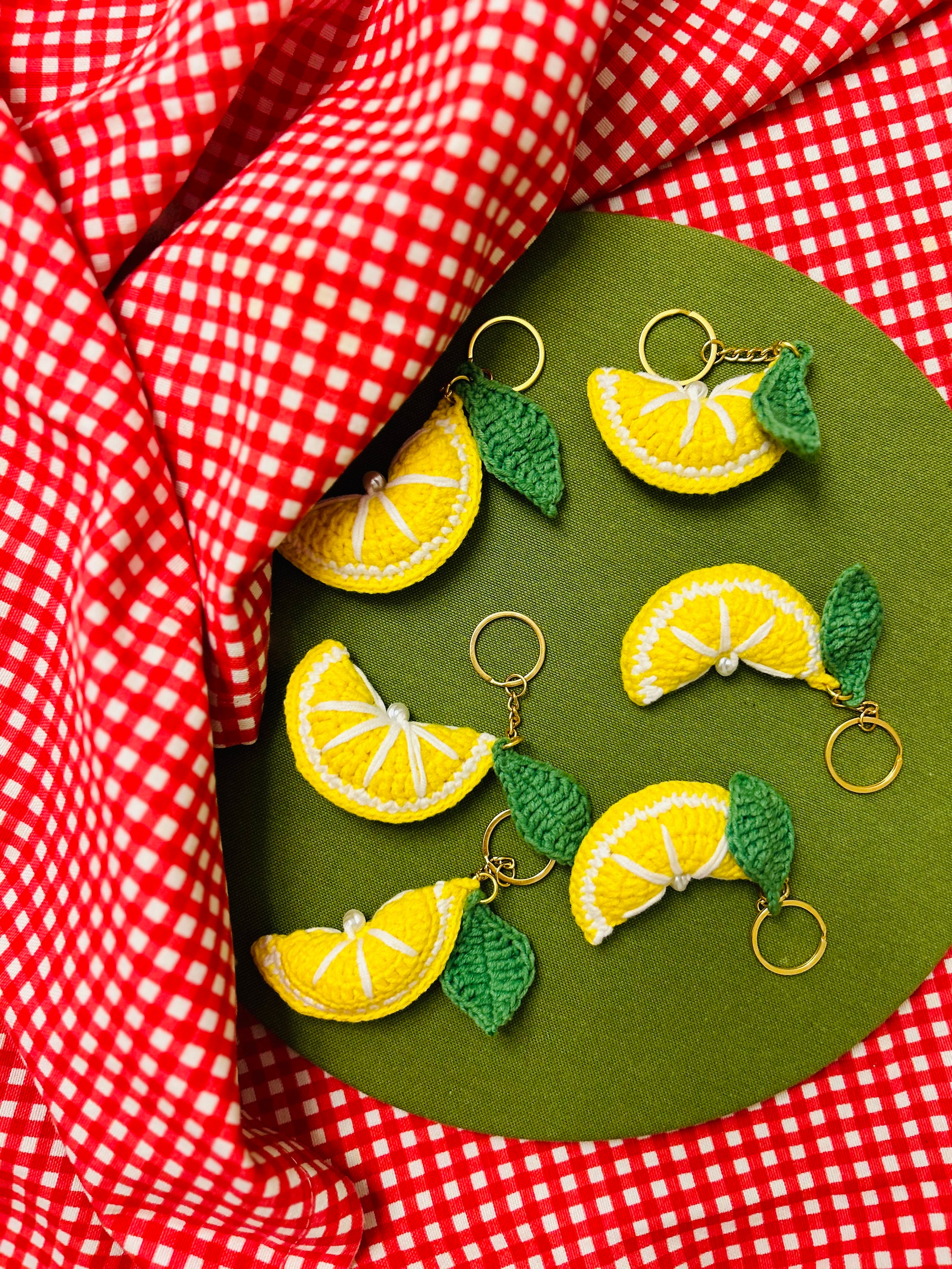Crochet Fruit Lemon Keychain, Crochet Cool Keychains Gift Ideas ...