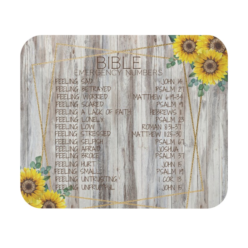 Bible Emergency Numbers Mouse Pad, Bible Verses Mouse Pad, Christian ...