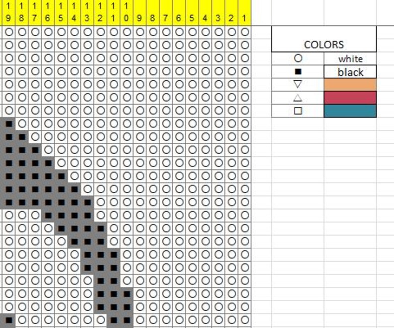 Penguin Knitting Pattern: Intarsia Chart (excel Template) - Etsy